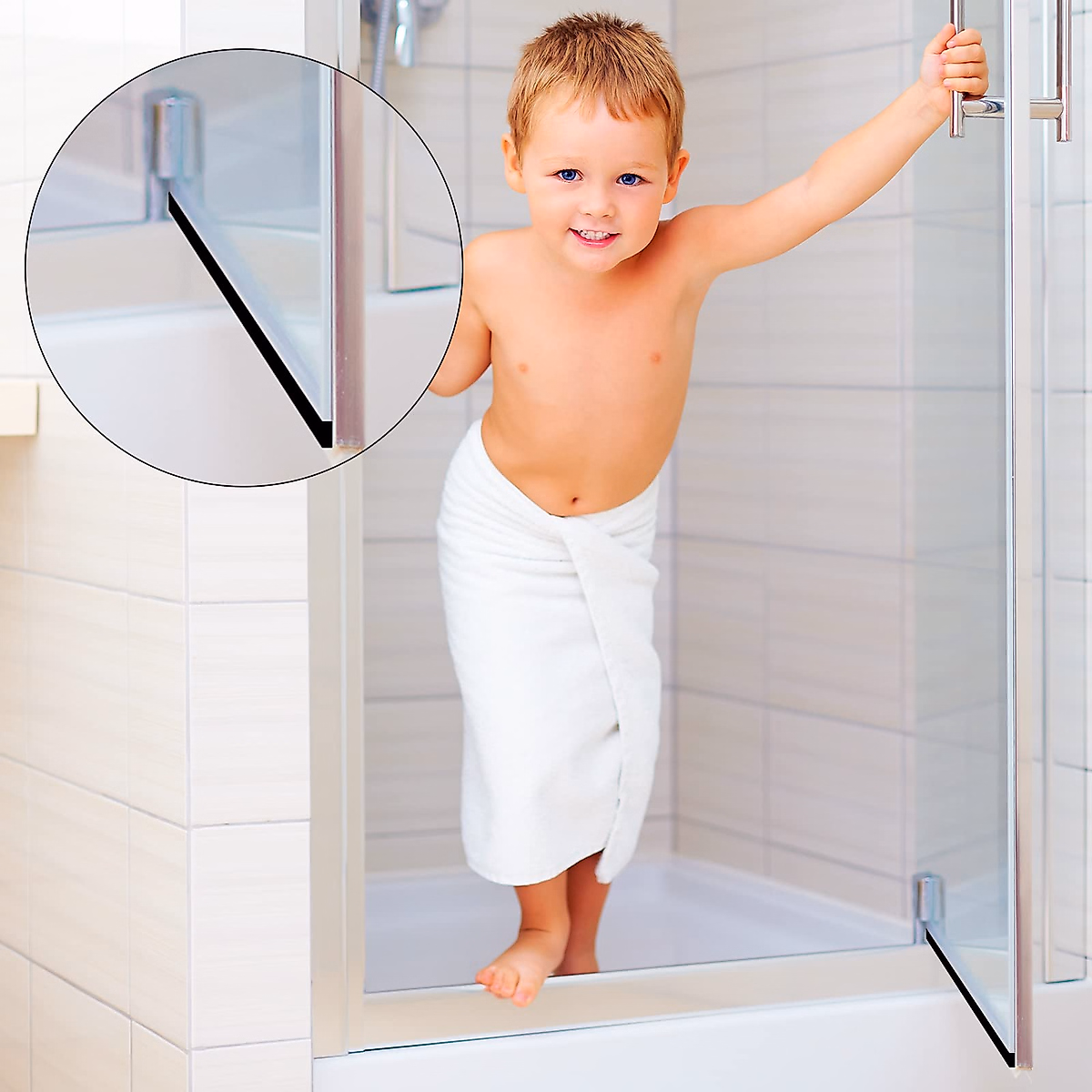 Tondiamo 72 Inch Shower Door Bottom Seal Shower Door Seal Strip Waterproof Door Sweep Shower Door Trim Seal for Home Bathroom Shower, Black