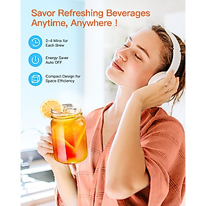 Tastyle Coffee and Tea Maker, 3 in 1 Single Serve Brewer for K Cup, Grounds & Tea, Hot and Iced Coffee Maker with 4 Brew Styles and 16oz Water Reservoir, Fits 7.3'' Travel Mugs, Black