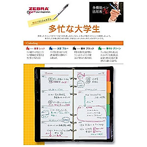 ZEBRA Clip-On Multi F Series 4 Color 0.7 mm Ballpoint Multi Pen/0.5 mm Pencil, Fresh Blue Body (B4SA1-FBL)