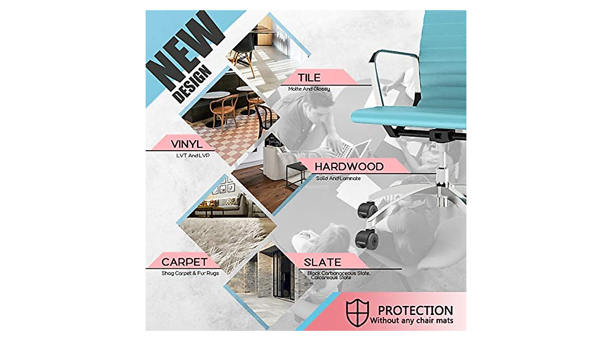 ATOMDOC Office Chair Caster Wheels - Smooth & Durable