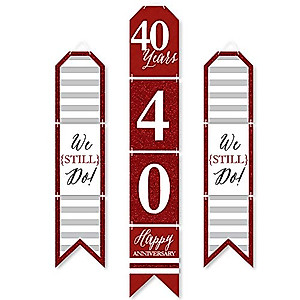 Big Dot of Happiness We Still Do - 40th Wedding Anniversary - Hanging Vertical Paper Door Banners - Anniversary Party Wall Decoration Kit - Indoor Door Decor