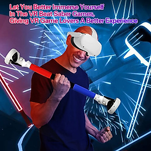 VR Game Handles Accessories,Dual/Long Handles Extension Grips for Meta/Oculus Quest 2, Comfortable Silicone Washable Multipurpose Handle for Playing Beat Saber Games