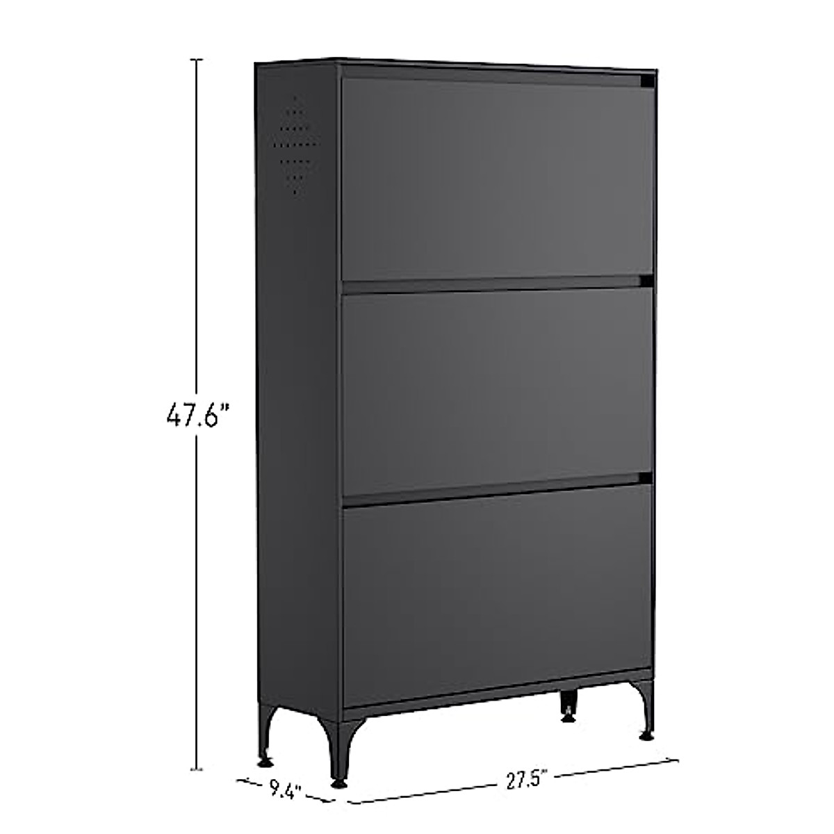 WIILAYOK Shoe Cabinet - Freestanding or Wall Mounted Shoe Storage Organizer with 3 Flip Drawers and Adjustable Shelves - Ideal for Entryway, Hallway, Living Room