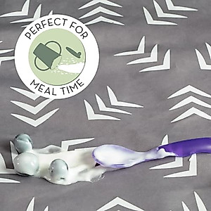 S&T INC. Splat Mat for Under High Chair, Water Resistant Floor Mat, 42 Inches by 42 Inches, Grey Scatter