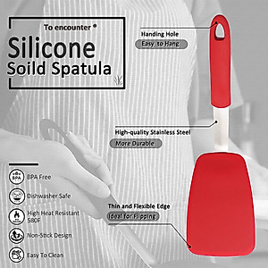 To encounter Flexible Silicone Spatula Set, Nonstick Rubber Slotted Turner, Pancake Flippers, Heat Resistant Silicone Turner Spatula Set, Silicone Cooking Utensil Set, Dishwasher Safe, Set of 2