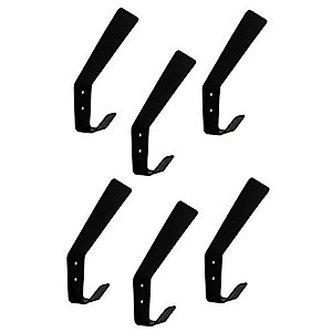 Tetra-Teknica 6 Pack Home Essentials Metal Wall Hook, Matte Black