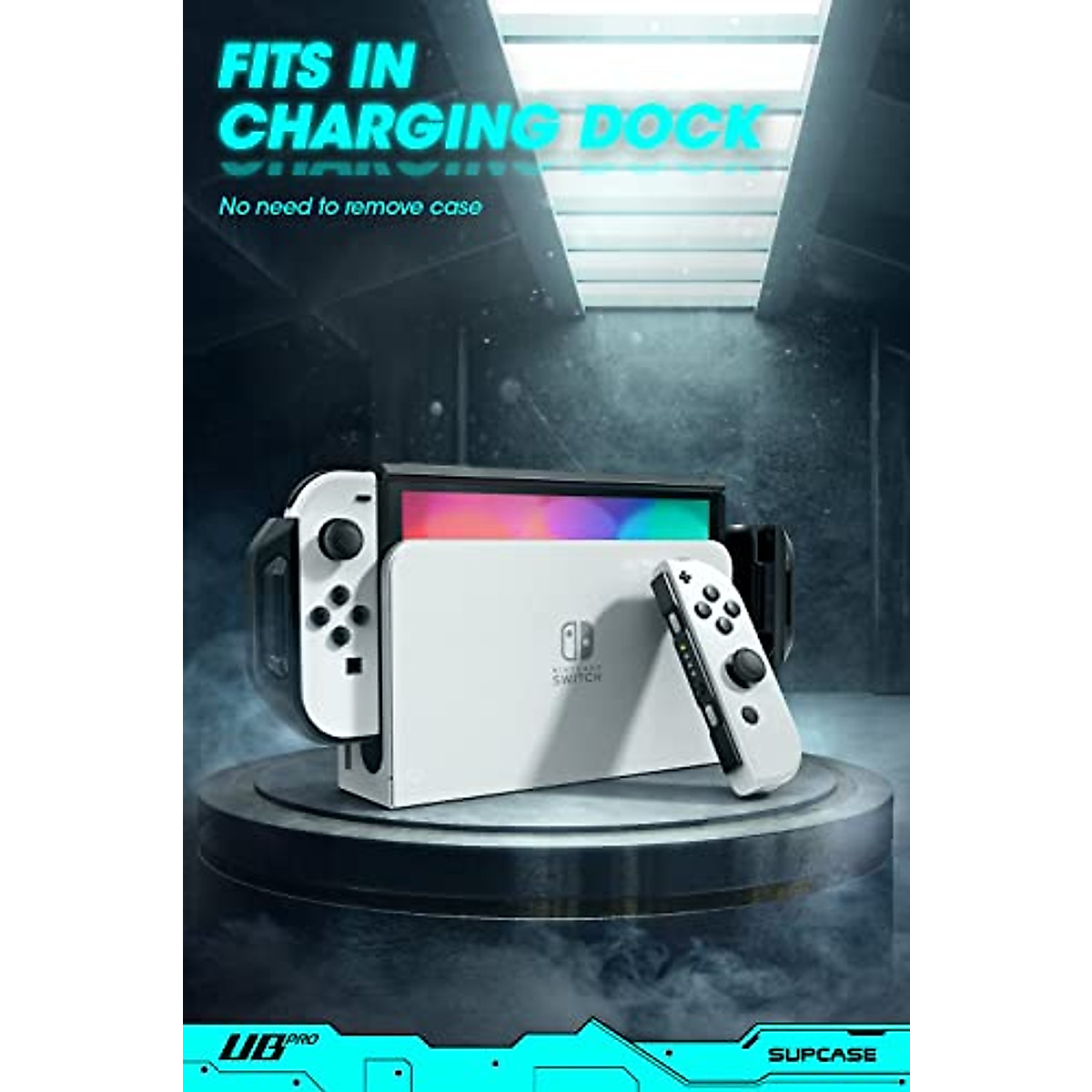 SUPCASE Unicorn Beetle Pro Series Case for Nintendo Switch OLED Model (2021), Dockable Rugged Protective Case Compatible with Nintendo Switch Console (Guldan)