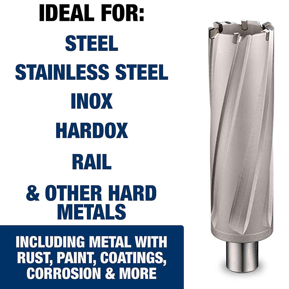 CS Unitec 9-1-138 C TCT Annular Cutter 1-3/16" Dia. X 1" Depth Carbide Tip Cutting Tool Bits for Magnetic Drills/Drill Press 3/4" Weldon Shank for Metal Cutting in Steel, Stainless and More