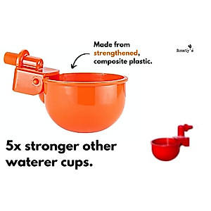 Roosty's® Chicken Waterer Cups x6 - Chicken Water Feeder Kit, Make Large Chicken Waterer 5 Gallon DIY Chicken Supplies, Chicken Water Cups, Duck Quail Waterer - Bebederos Para Gallinas,Poultry Waterer