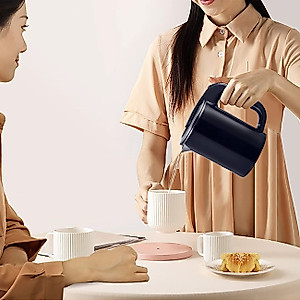 Eglaf 0.5L Small Electric Kettle - Portable Mini Stainless Steel Travel Kettle - Water Touch Inner Surface without Plastic & Cool Touch Outer Surface (Dark blue)