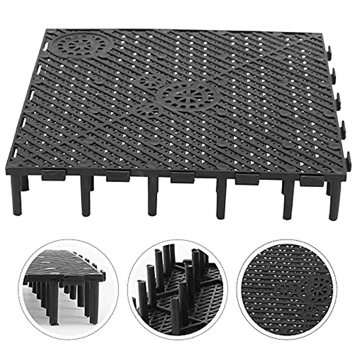 POPETPOP Aquarium Bottom Grid-20 Pack Fish Tank Isolation Board Divides Tray Aquarium Divider Bottom Filter (Black)