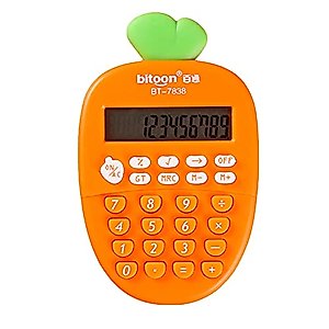 DOITOOL Carrot Shape Electronic Calculator Portable 12- Digit Calculator Office Stationery for Deli Financial Office (Orange) Practical Tool
