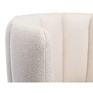 Kmax 30 Inch Bar Stools Set of 2 Modern Fabric Bar Stools with Black Footrest Petals Seat for Kitchen Island&Bar, Beige