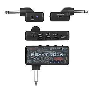 Andoer Vitoos Electric Guitar Plug Mini Headphone Amp Amplifier (Heavy Rock)
