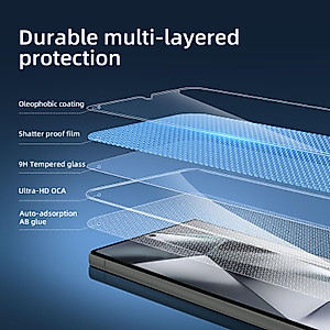 NEW'C 3 Pack Designed for Samsung Galaxy S24 Ultra (No for S24/S24 Plus) Screen Protector Tempered Glass,Case Friendly Scratch-proof, Bubble Free, Ultra Resistant