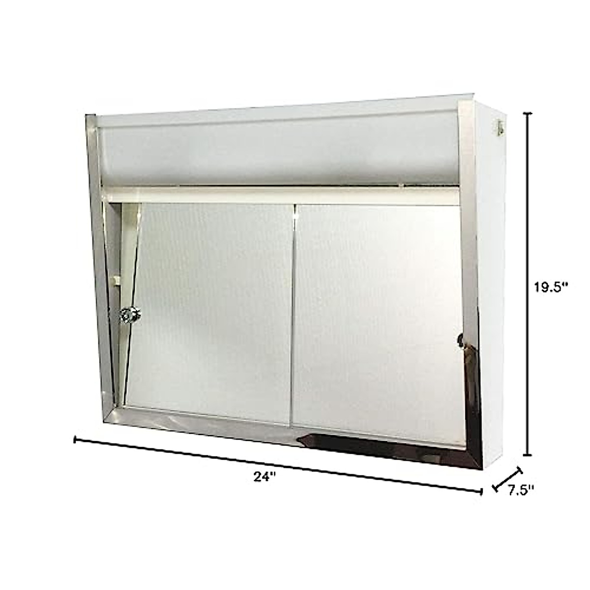 Ketcham SDL-2419-24" W x 19" H Sliding Door Series Surface Mounted Polished Edge Mirror Door Medicine Cabinet