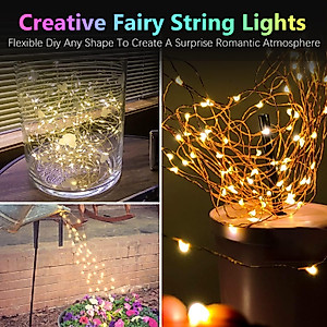 4 Pack 20FT 60LED Battery Operated Fairy Lights with Timer, Waterproof Battery String Lights Outdoor Indoor, Battery Twinkle Lights for Bedroom Wedding Birthday Party Chirstmas (Warm White)