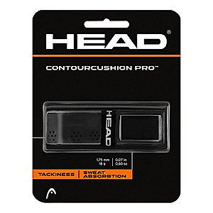 HEAD Contour Cushion Pro Tennis Racket Replacement Grip - Tacky Racquet Handle Grip Tape - Black