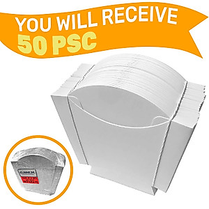 CUSINIUM [5.5 oz Medium White French Fry Containers - Disposable French Fries Holders