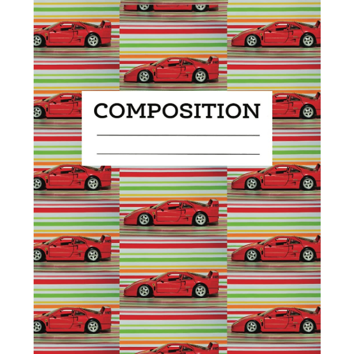 Composition Notebook Ferrari F40 Fun Cool Pattern Design Supercar Cars Sportscar Journal Wide Ruled Lined Paper 7.5 x 9.25 Gift Idea for Boys Teens Men Car Lovers