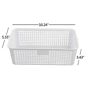 Eagrye 6-Pack Small Plastic Storage Bins, White