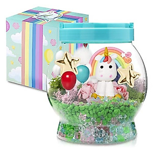 Unicorn Jewelry Box for Girls and DIY Light Up Unicorn Terrarium Kit for Kids