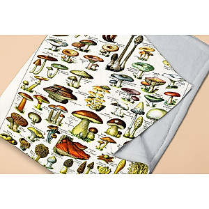 Avalokitesvara Vintage Edible Mushroom Flannel Blanket Super Soft and Warm for Bed Couch Sofa 60x50 Inch for Teen Blanket