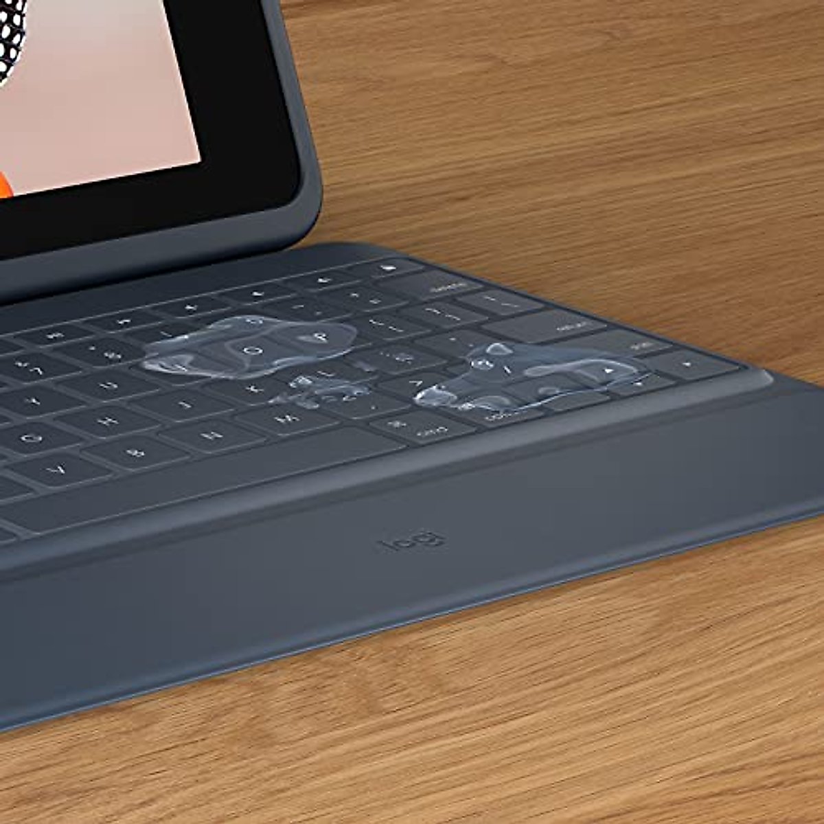 Logitech Rugged Combo 3 iPad Keyboard Case with Smart Connector for iPad (7th, 8th and 9th Generation) for Education - Classic Blue