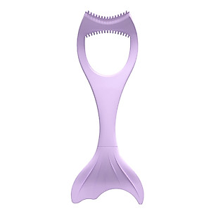 Mermaid Mascara Guard, Silicone Mascara Shield Applicator, Eyelash Comb Cosmetic Tool, Reusable Makeup Eyelash Tool, Detachable (Purple)