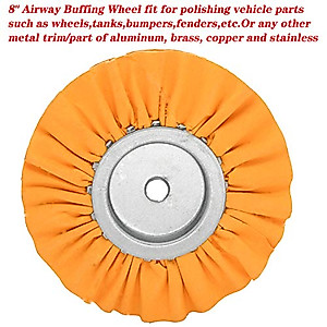 3PCS 8" Airway Buffing Wheel(1 pcs White/1 pcs Orange/1 pcs Blue),5/8" Arbor Hole,16 Ply Fine,Medium,Coarse Polishing for Angle Grinder Mirror Finish on Aluminum and Stainless, by NAKAO