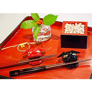 Kawaii 27920 Chopsticks, Chrysanthemum Komon, Lion Mai, Chopsticks Rest, Assortment, 9.1/8.3 inches (23/21 cm)