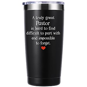 momocici Pastor Gifts.A Truly Great Pastor is Hard to Find 20 OZ Tumbler.Funny Birthday Christmas Appreciation Gifts Thank You Gifts for Pastor Men Women.(Black)