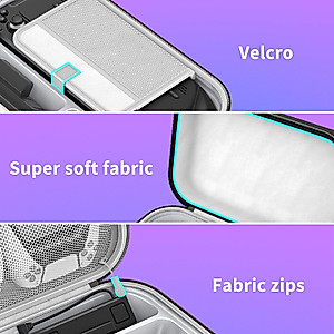 Mooroer Steam Deck Case, 2024 Upgrade Steam Deck Carrying Case, Large Capacity Storage Case for Steam Deck/Steam Deck OLED Console & Accessories, Built-in AC Adapter Charger Storage, Black