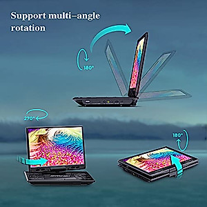 14.9" Portable DVD Player with 12.5" Large HD Swivel Screen,Exclusive Button Design,Car Headrest Mount Provided,High Volume Speaker,Support CD/DVD/SD Card/USB,Region Free