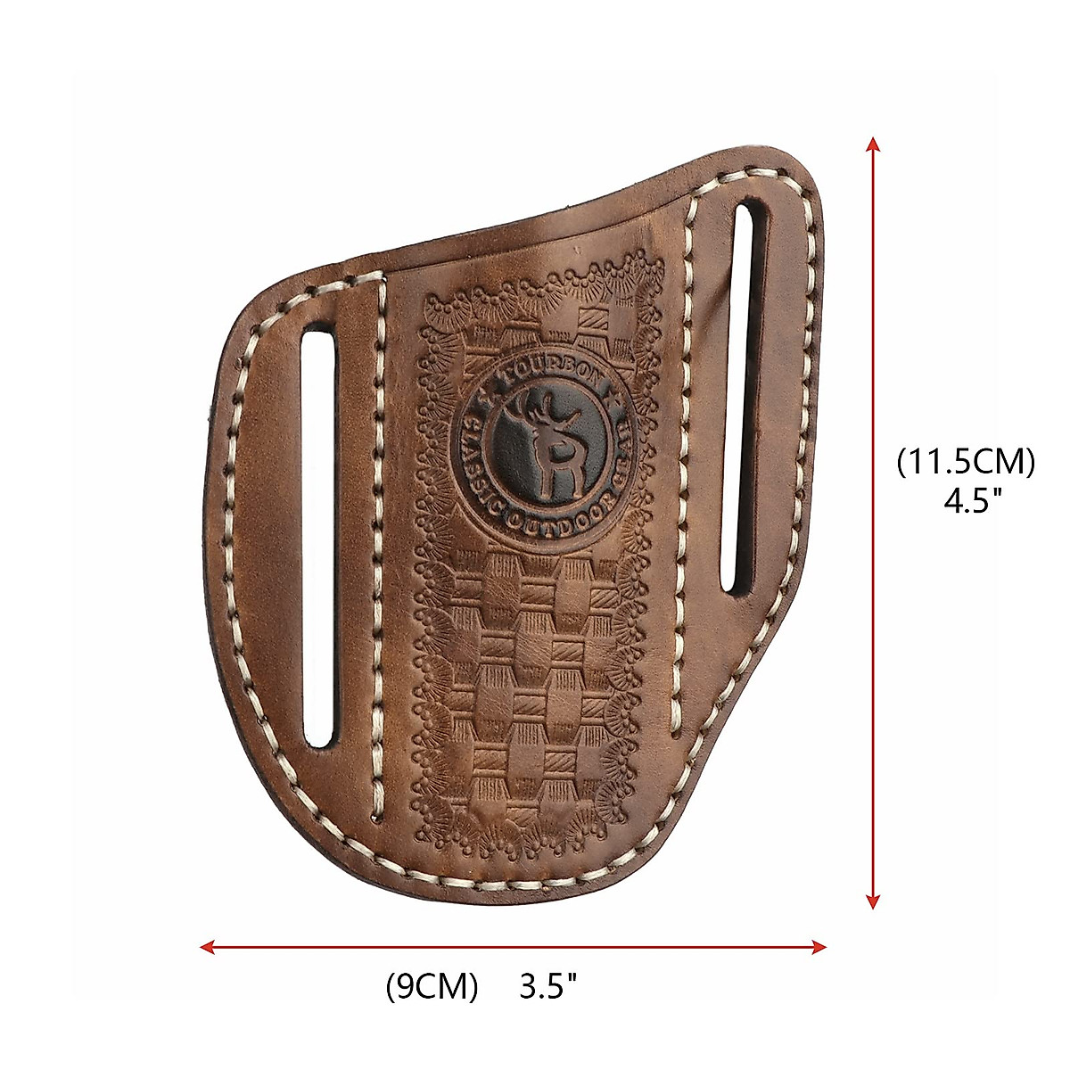 Tourbn Tourbon Leather Pocket Folding Knife Sheath for Belt EDC Holster Man Cross Draw Right Side Carry Open Top Trapper Knives Carrier