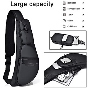 CAISANG Sling bag Chest Shoulder Backpack Crossbody Fanny Pack for Men Waterproof Personal Flex Bag for Travel Camping Outdoor Tactical Daypack