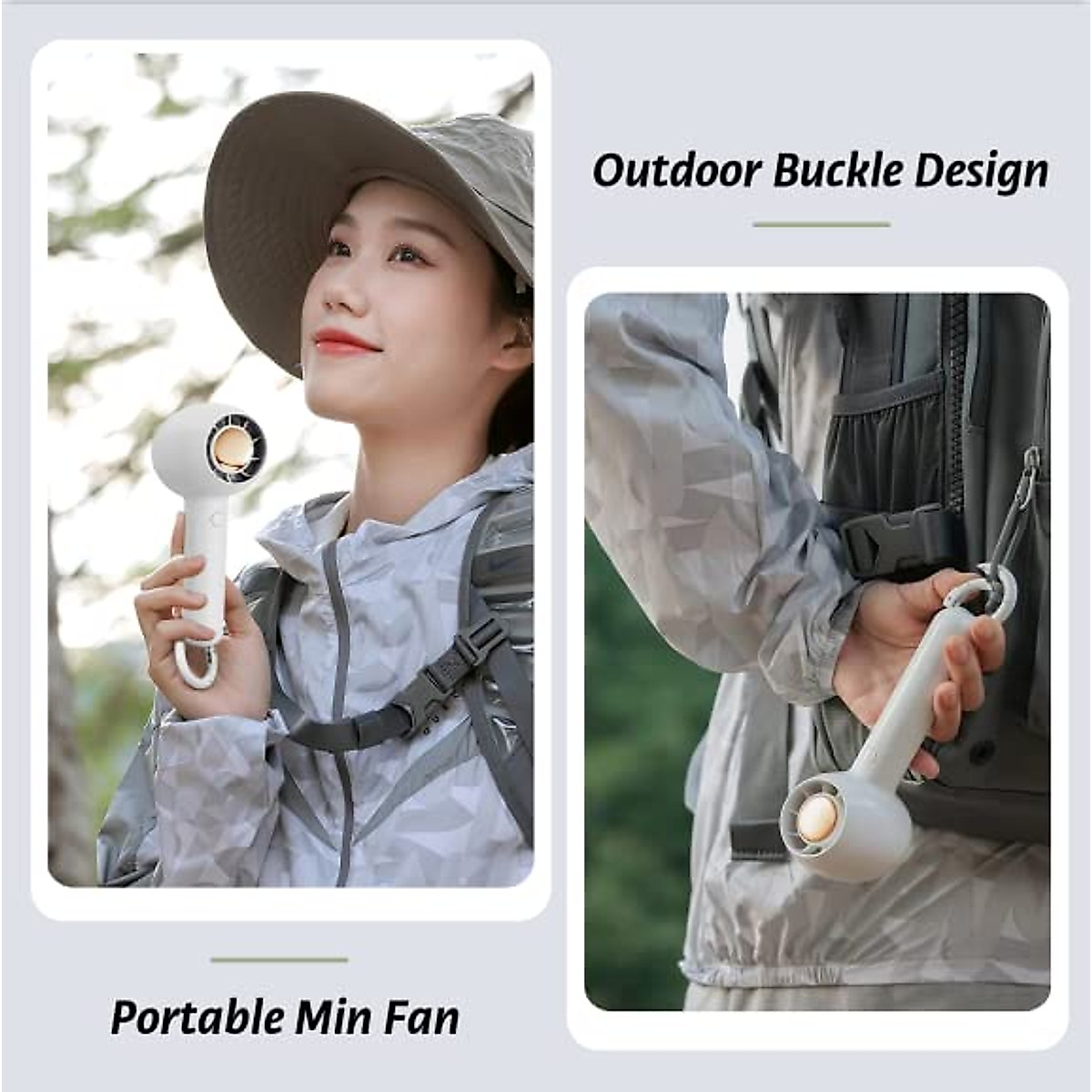 Cynrin Handheld Fan Portable, Personal Small Desktop Table Fan With Ring Buckle,Mini Hand Held Fan with USB Rechargeable Battery,Small Makeup Eyelash Fan for Women Girls Kids Outdoor