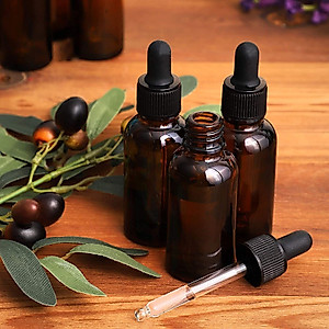 Juvale Amber Glass Eye Dropper Bottles (14 Pack), 1 Ounce