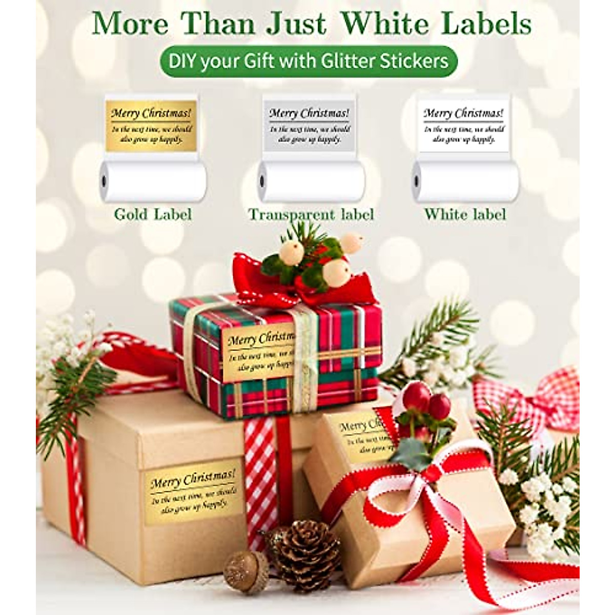 Phomemo Sticker Printer - M02 Mini Photo Printer, Bluetooth Portable Thermal Instant Sticker Maker, for iOS + Android, for Photo, Learning, Journal, Study Note, Christmas, Good Gift (Ice Cream Green)