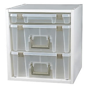 ArtBin 6855SC Super Satchel Cube - 15.5 x 16.75 x 15.625 in. Arts and Crafts Supply Storage with Pre-Drilled Holes, 6 Rail Set, Customizable, White