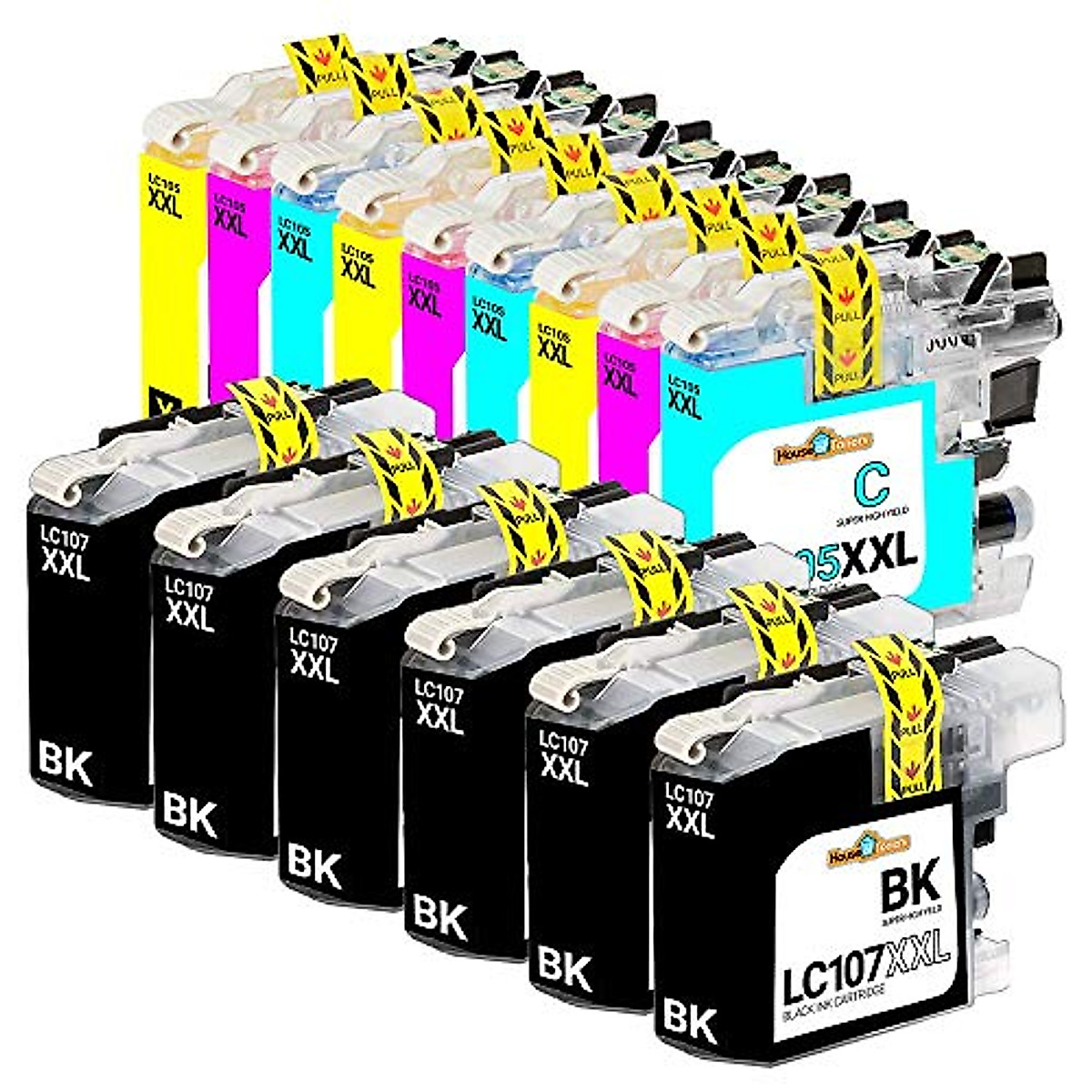 Houseoftoners Compatible Ink Cartridge Replacement for Brother LC107BK LC 107 & LC105 LC 105 for MFC-J4310DW MFC-J4610DW MFC-J4710DW (6B/3C/3M/3Y, 15PK)