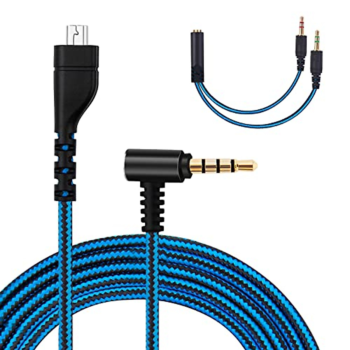 Arctic 7 Audio Cable, Nylon Braided Replacement Cable Extension Cord Compatible with SteelSeries Arctis 3, Arctis 5, Arctis Pro Wireless, Arctis Pro Gaming Headsets with 3.5mm Headphone Splitter