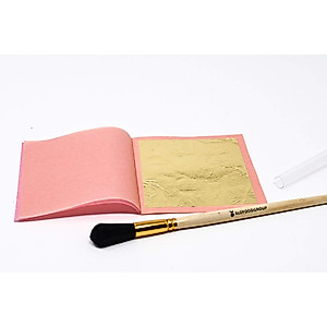 Slofoodgroup Gilding Brush, Gold Duster Brush Round Oval (Size 2)