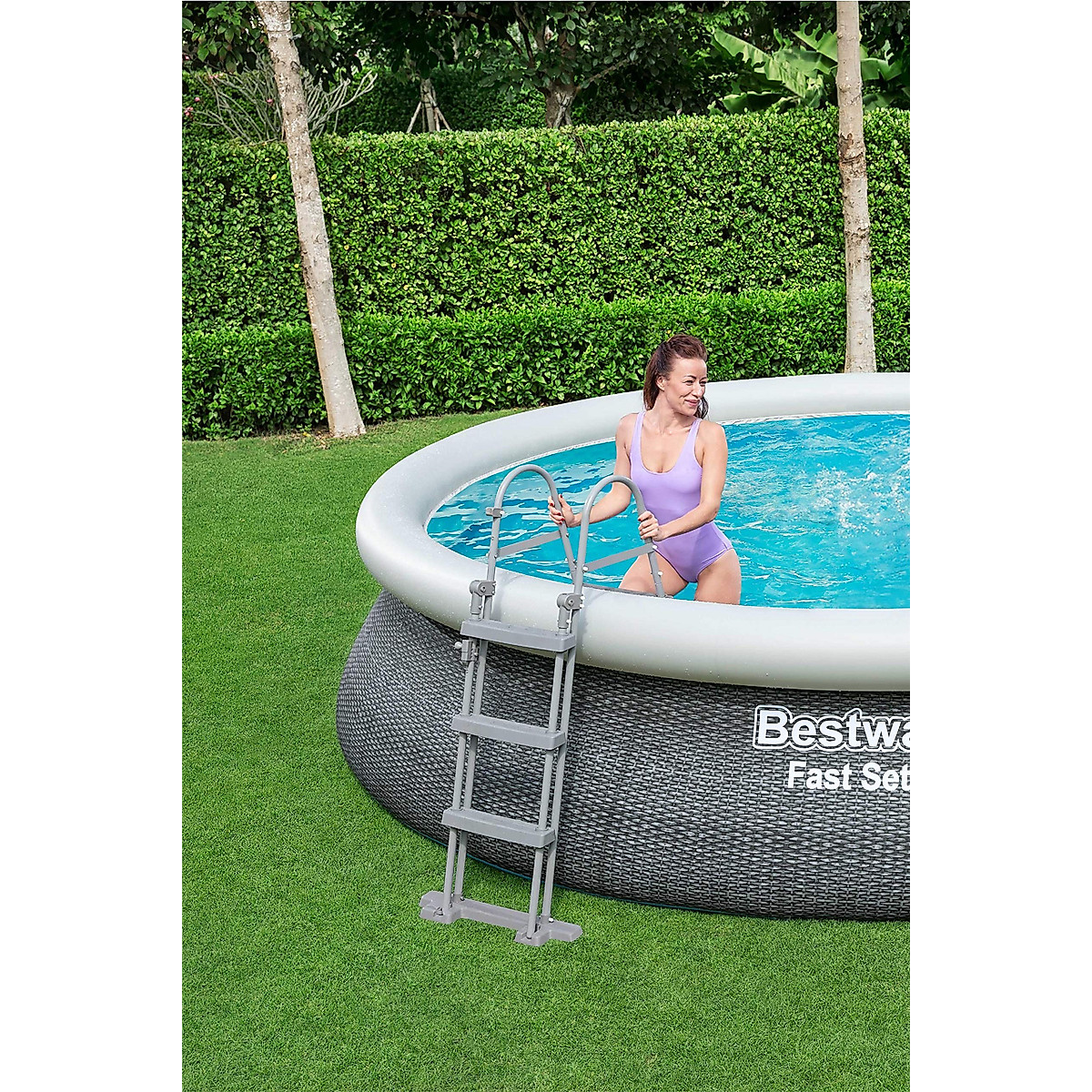 Bestway BW58330-19 Flowclear Pool Ladder for Above Ground Pools, 42 Inch