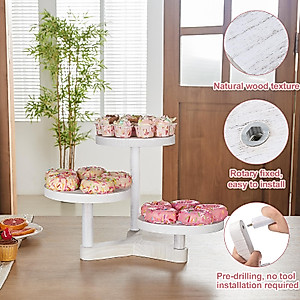 VIVIRBIEN 3 Tiered Cupcake Stand, Farmhouse Wedding Cupcake Stand, Wood Cake Didplay for Dessert Table/Birthday/Baby Shower/Christmas