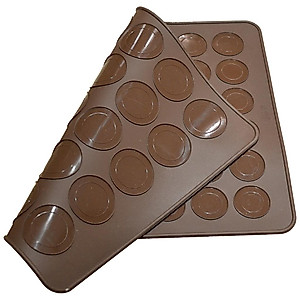 Allforhome Double Sided 48/30 Hole Macarons Making Silicone Mould Macaroon Baking Mat Macaroon DIY molds Baking Mat Heat resistant Pad Nonstick Bread Macaron Baking Sheet Biscuits Bakeware Bakery Tool