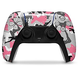 WraptorSkinz Skin Wrap compatible with Sony PS5 DualSense Controller Sexy Girl Silhouette Camo Pink (CONTROLLER NOT INCLUDED)