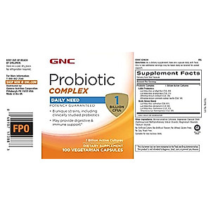 GNC Probiotic Complex Daily Need with 1 Billion CFUs, 100 Capsules, Daily Probiotic Support