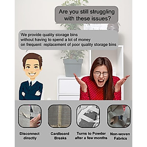 NEATJELAI Storage Cubes 13 Inches Cube Storage Organizer Bins Linen Fabric Storage Container with Metal Hallow Handles,Foldable Design for Shelves Closet Organizers and Storage, 4 Pack, Beige