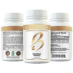 Weight Gainer B-12 Chewable Absorbs Faster Than Weight Gain Pills for Fast Massive Weight Gain in Men and Women While Opening Your Appetite More Than Protein